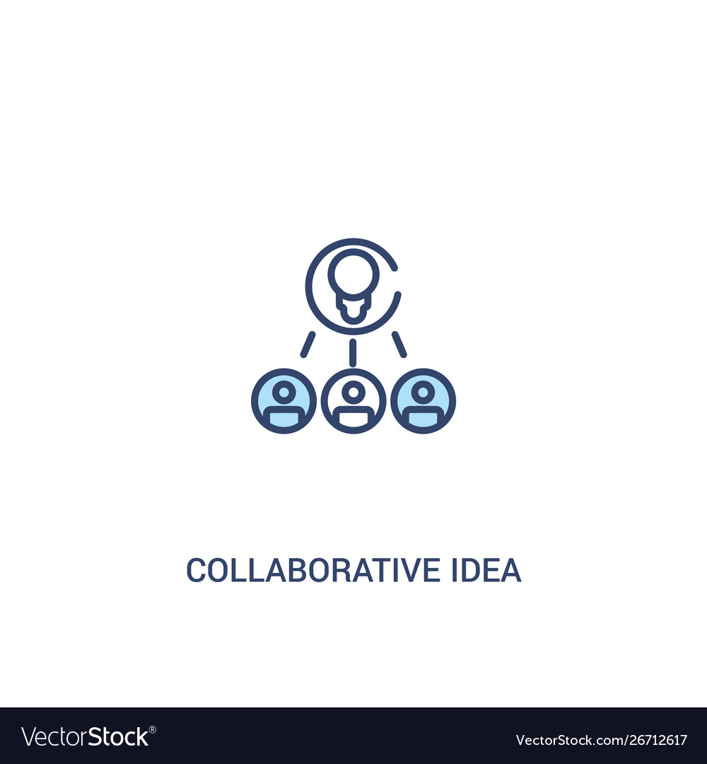 Collaborative idea concept 2 colored icon simple Vector Image