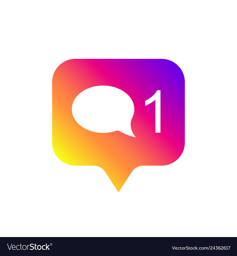 Counter notification icon color gradient social Vector Image Counter notification icon color gradient social Vector Image