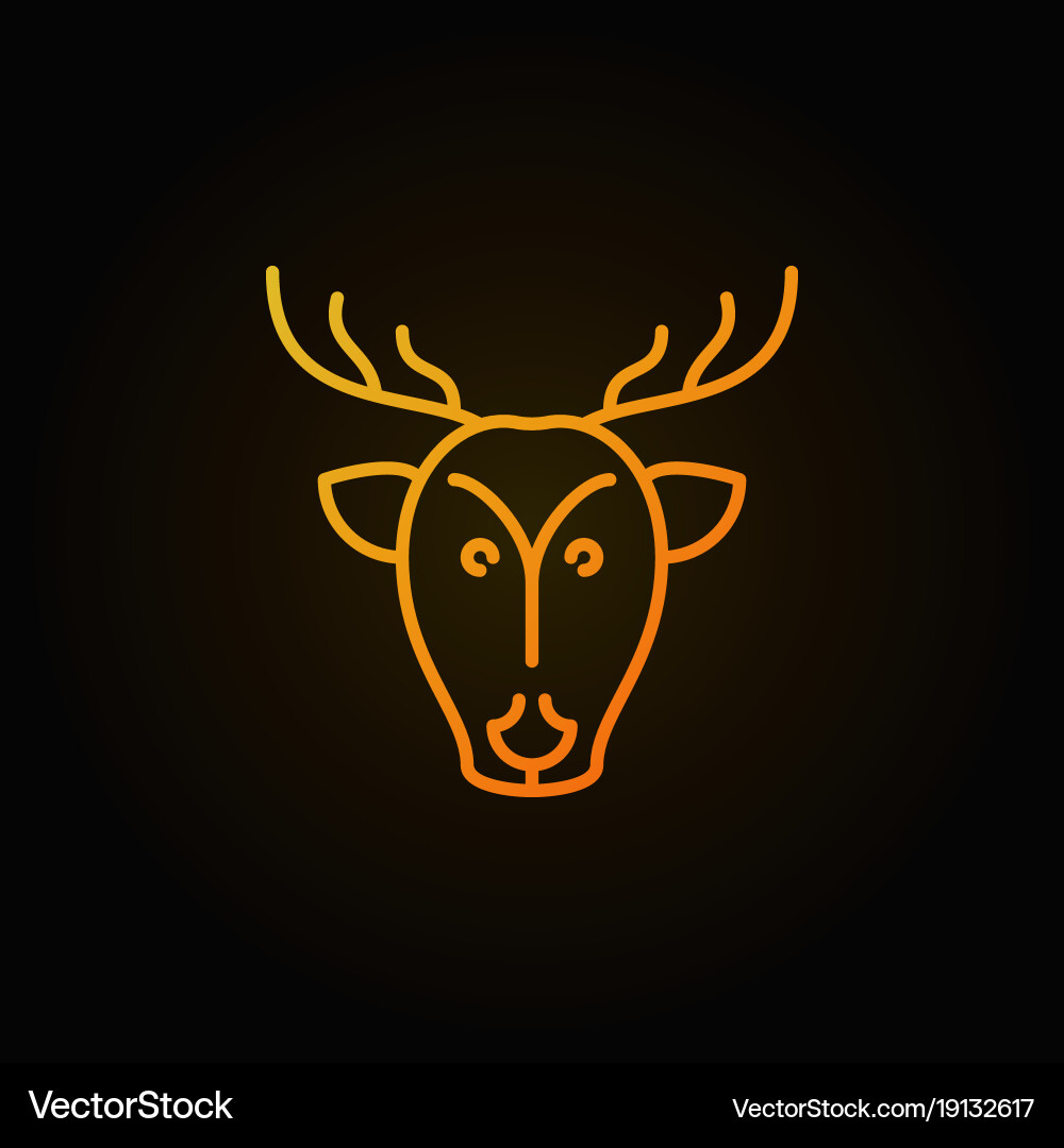 Deer head yellow concept icon or logo Royalty Free Vector
