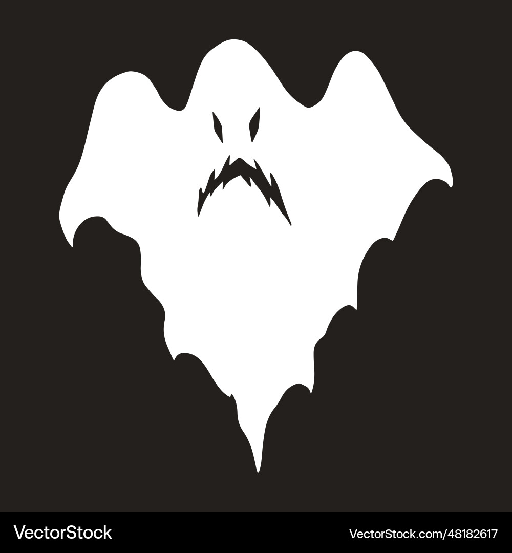 Halloween scary ghost sticker monochrome Vector Image