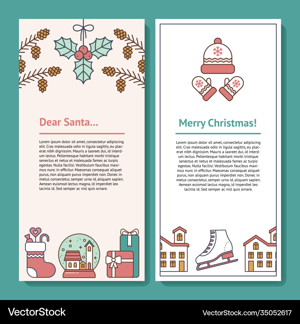 Letter design template for santa christmas mail Vector Image