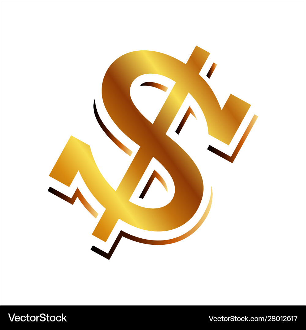 Quality modern graphic design us dollar sign logo Vector Image