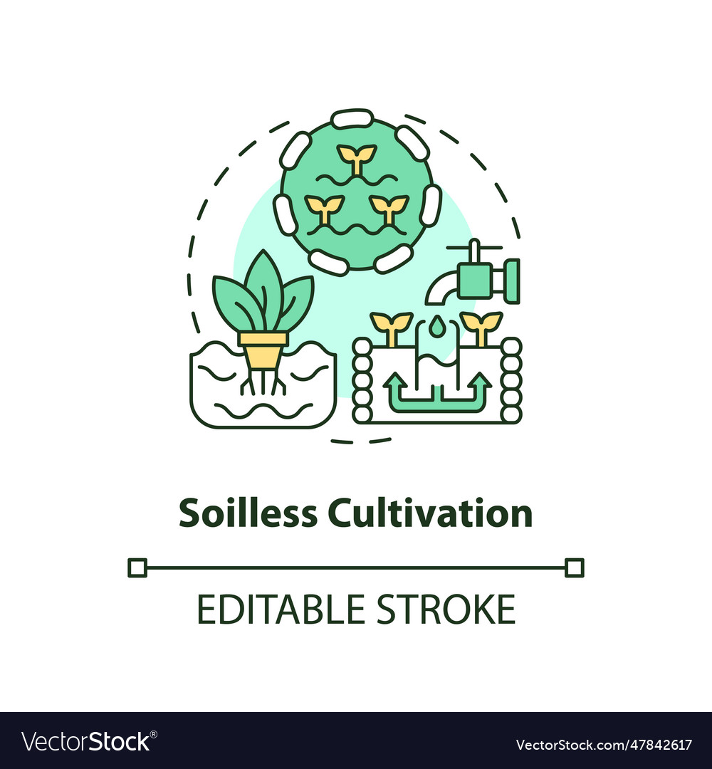 Thin line editable soilless cultivation icon Vector Image