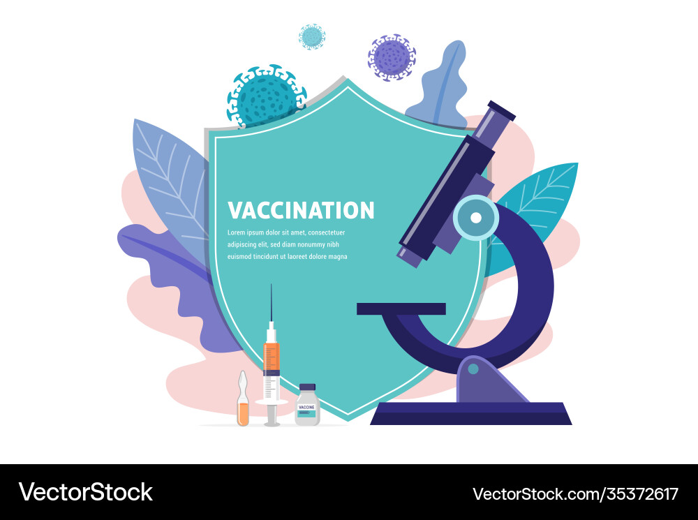 Vaccination concept design time to vaccinate Vector Image