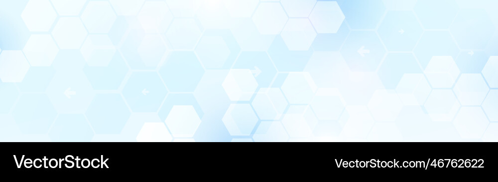 Abstract blue hexagon shape and wavy lines with Vector Image