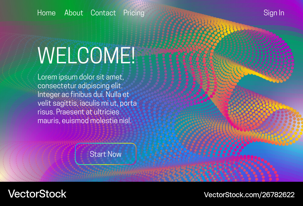 Abstract vibrant background design landing page Vector Image