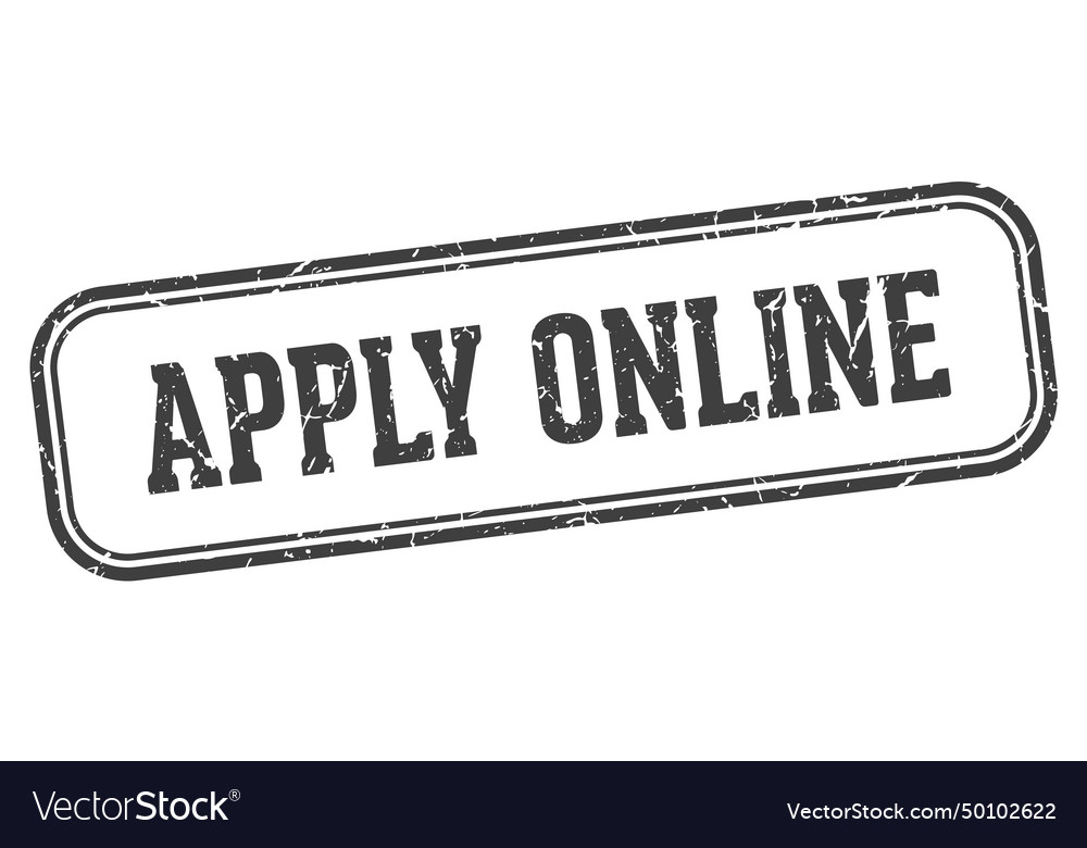 Apply online stamp rectangular Royalty Free Vector Image