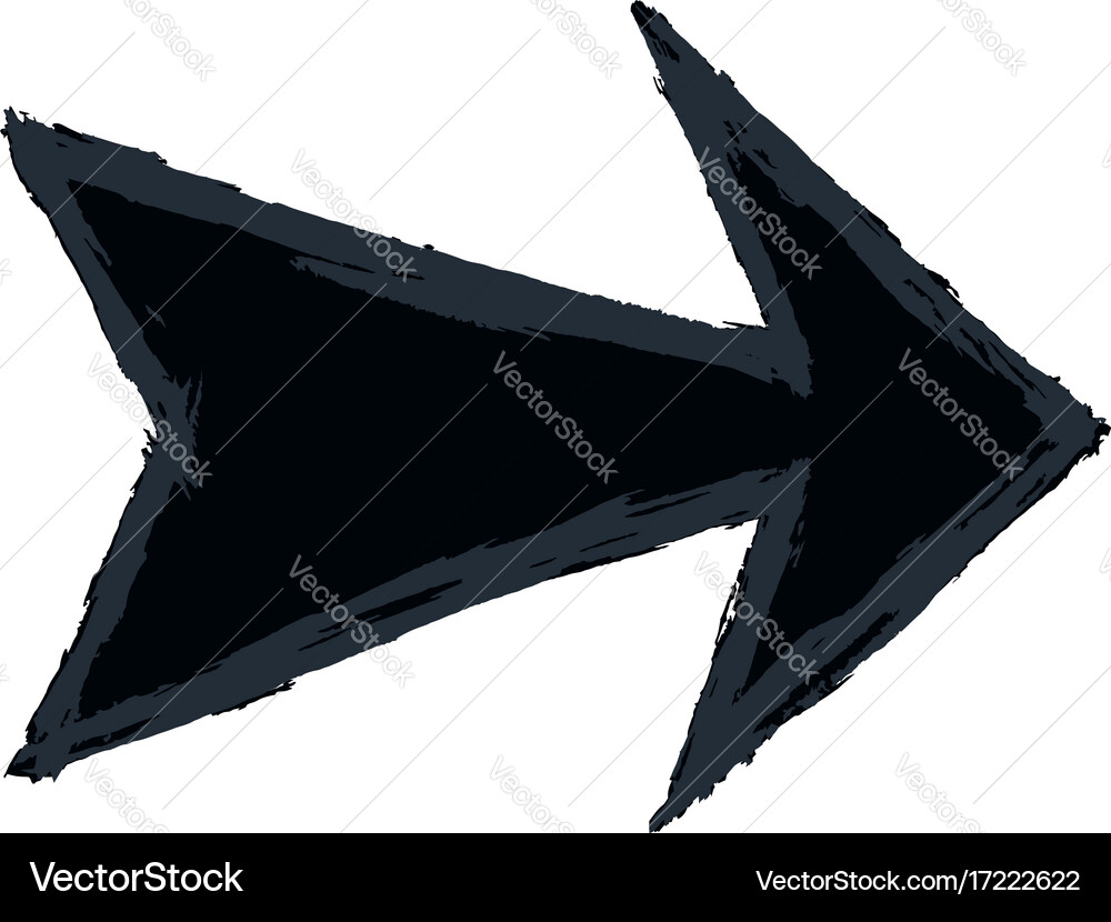 Arrow sign sketch brush stroke Royalty Free Vector Image