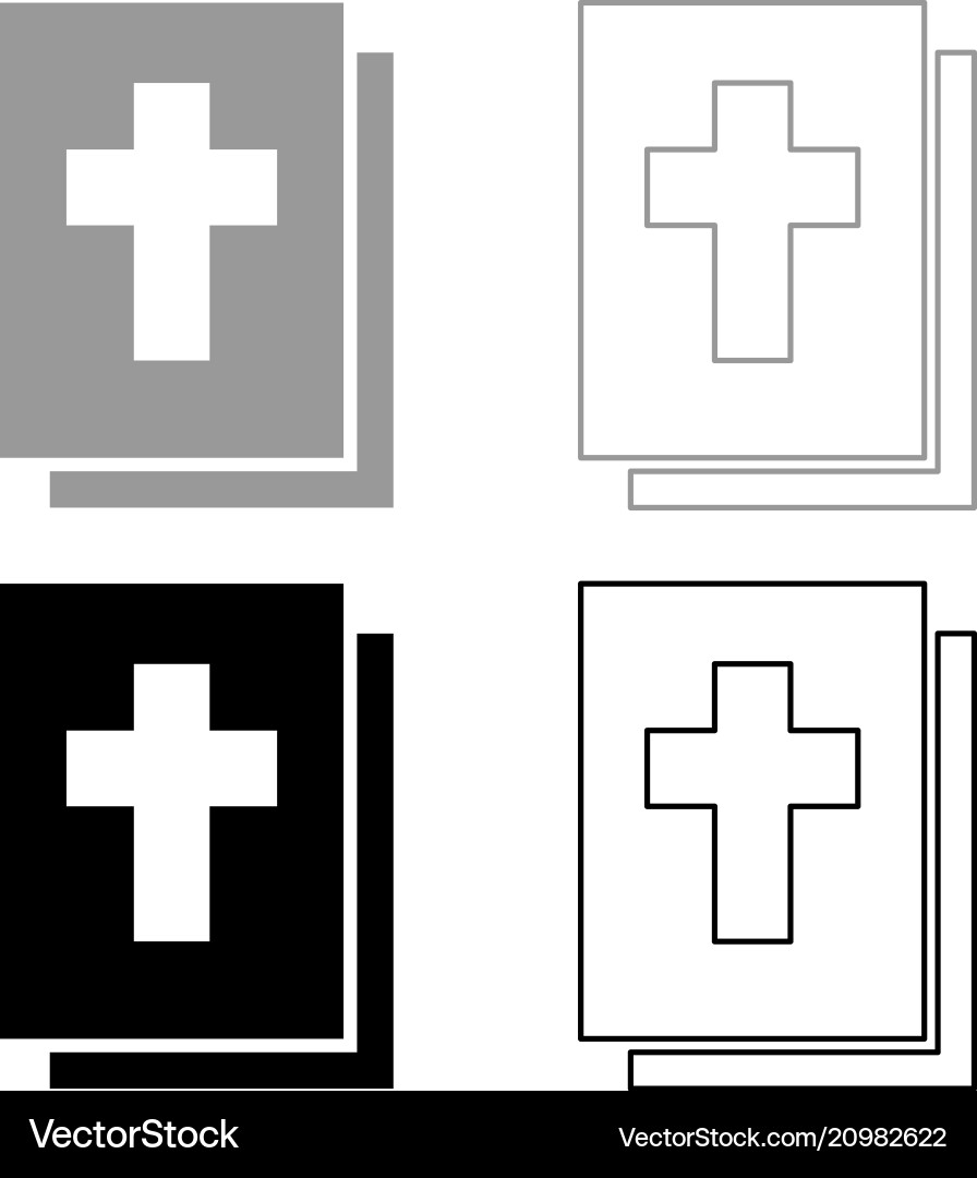 Bible icon set grey black color Royalty Free Vector Image
