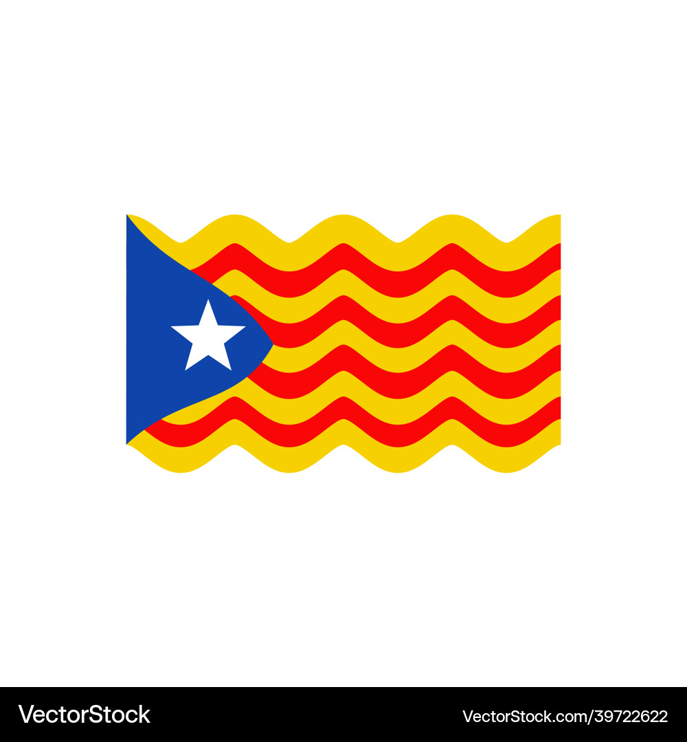 Catalonia flag icon logo design template Vector Image