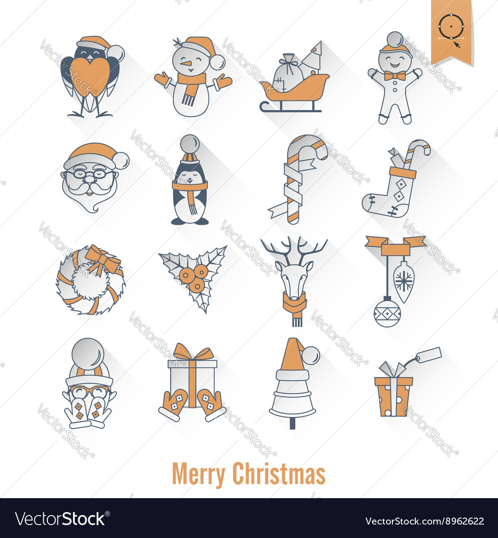 Christmas and winter icons collection Royalty Free Vector