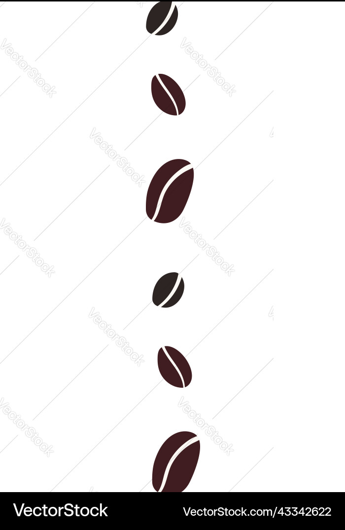 Coffee beans vertical divider cartoon in a naive Vector Image
