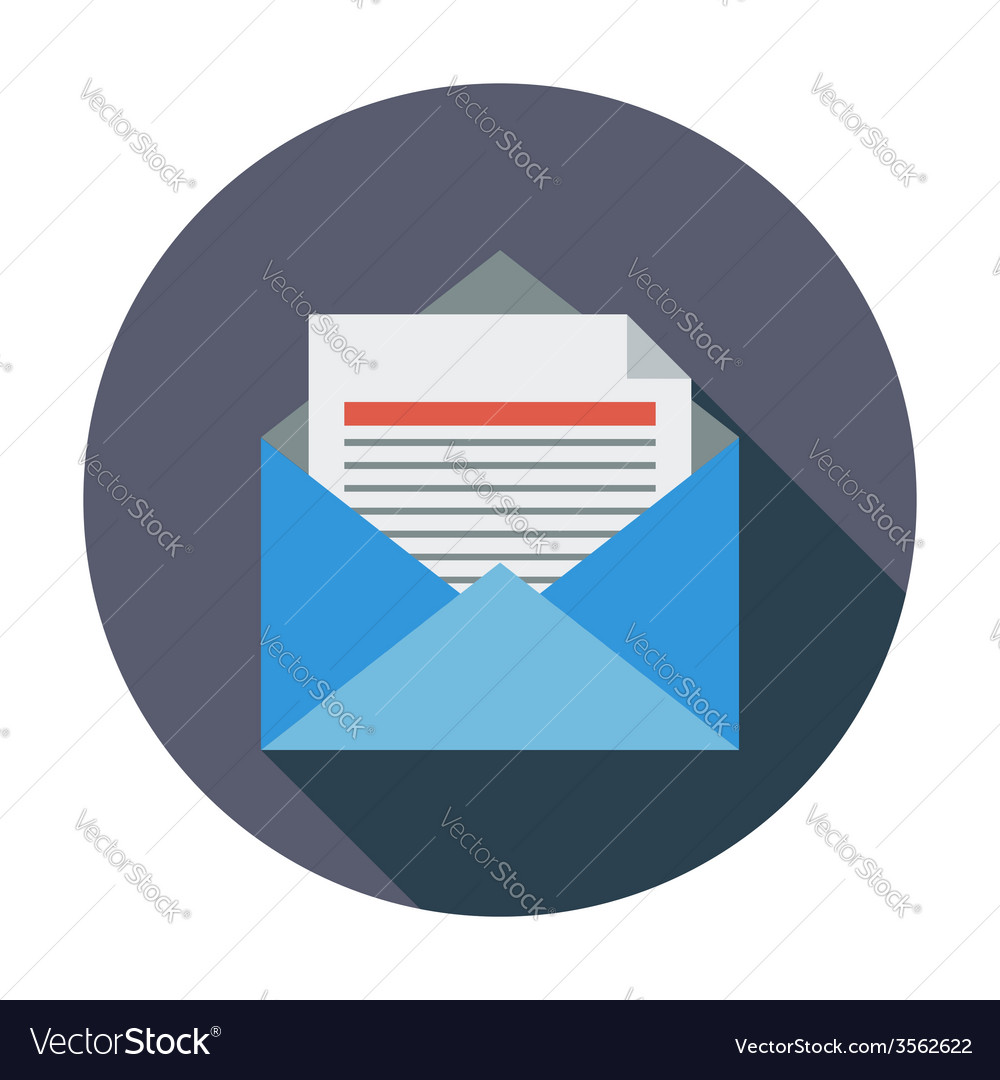 Envelope flat icon Royalty Free Vector Image - VectorStock