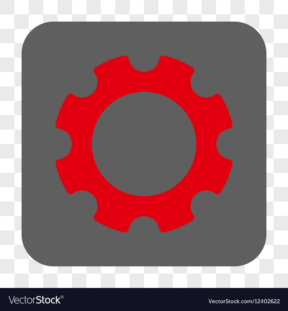Gear rounded square button Royalty Free Vector Image