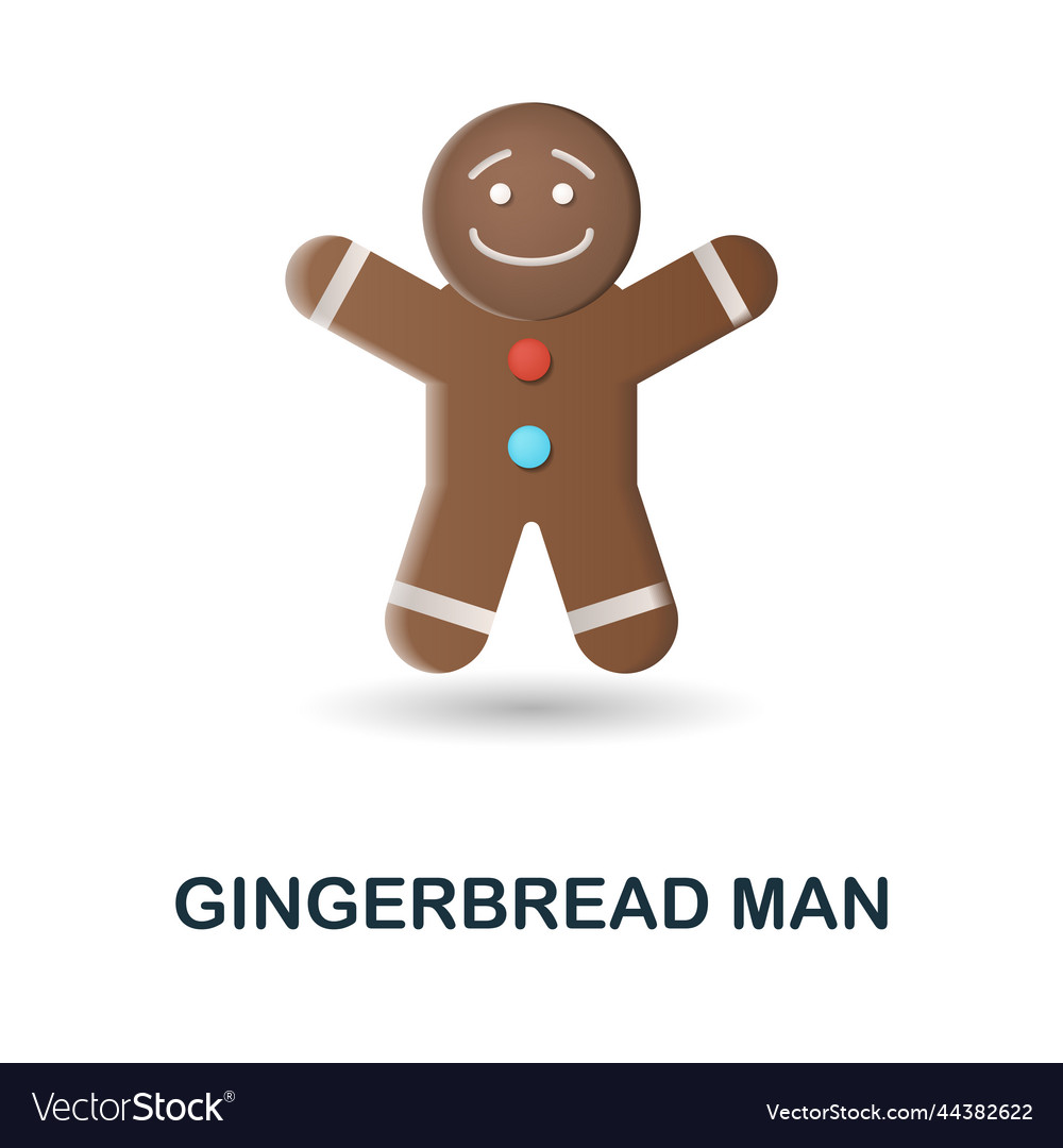Gingerbread man icon 3d from christmas collection Vector Image