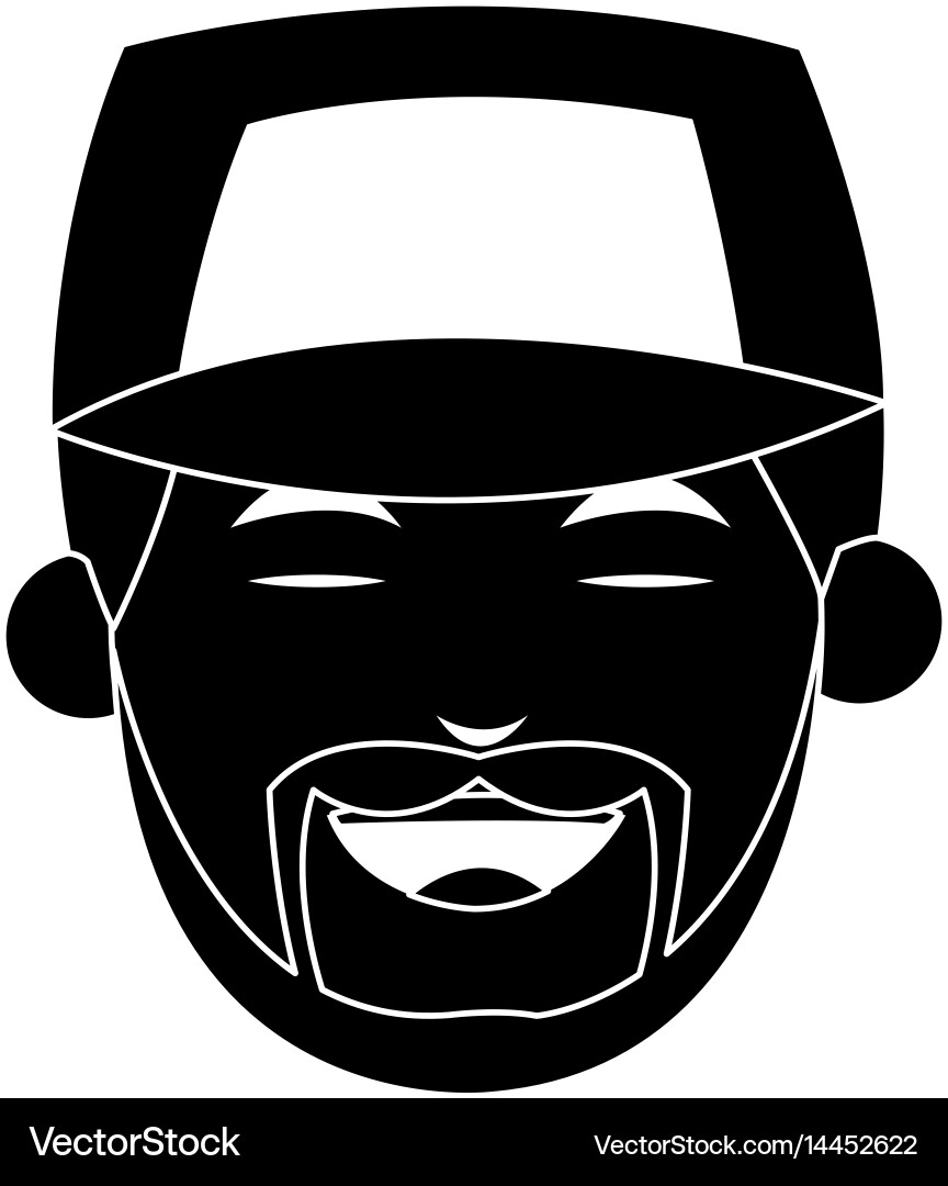 Happy smiling man wearing baseball cap icon imag Vector Image