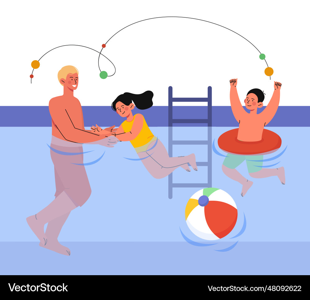 Kids at swimming lessons concept Royalty Free Vector Image