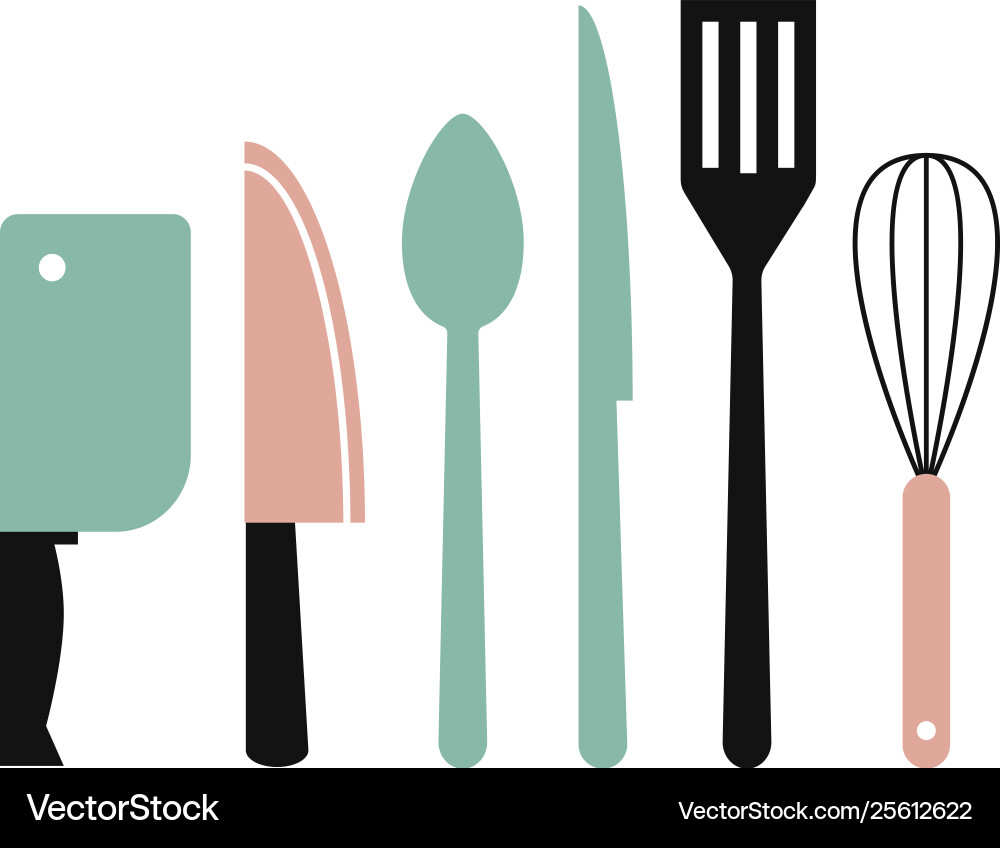 Kitchenware flat on white Royalty Free Vector Image