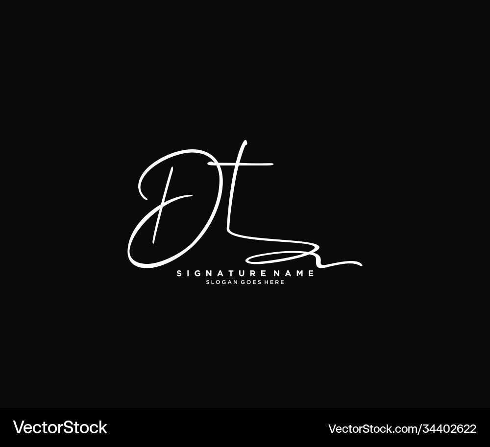 Letter dt signature logo template Royalty Free Vector Image