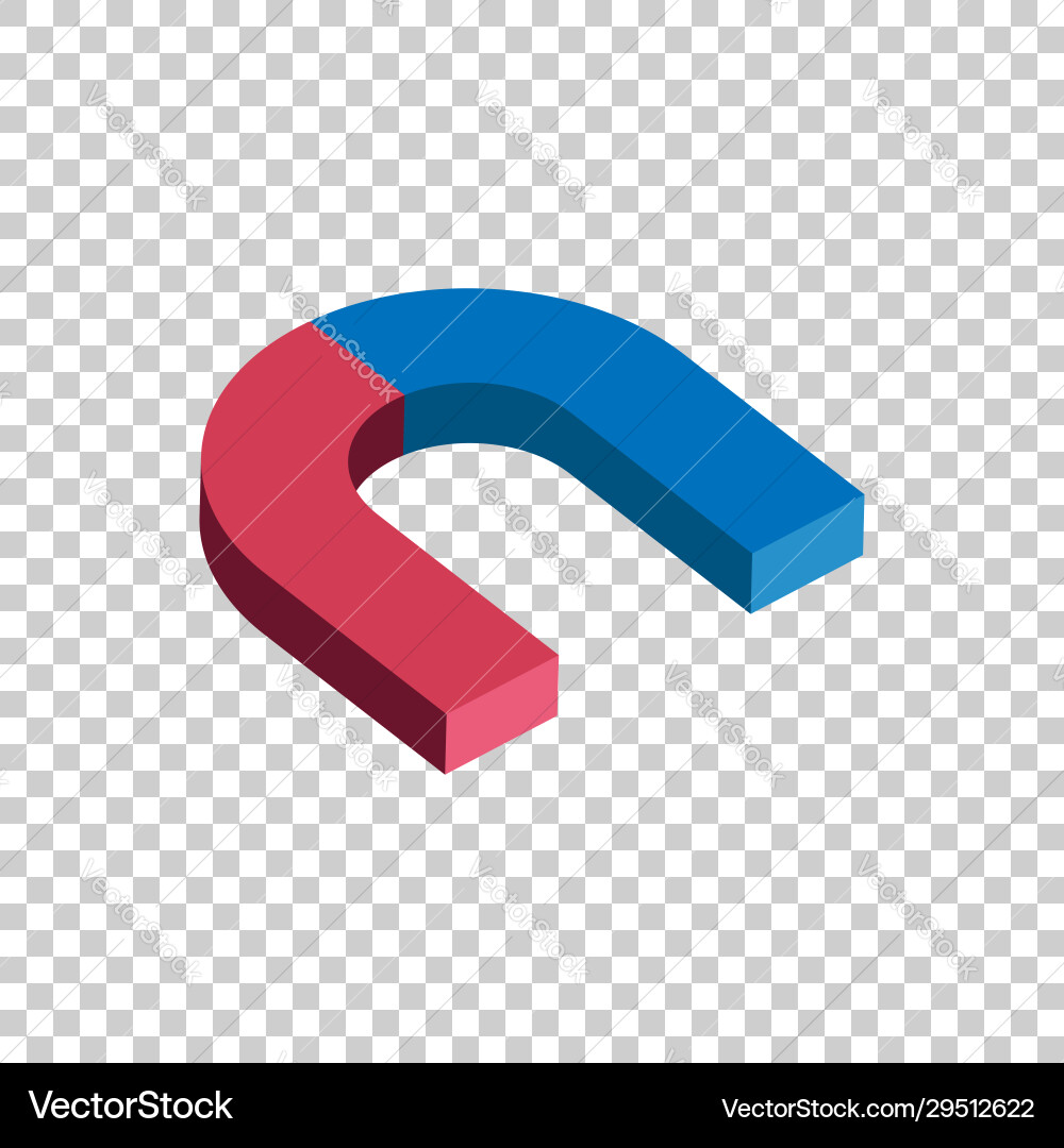 Magnet icon in flat style attract on white Vector Image