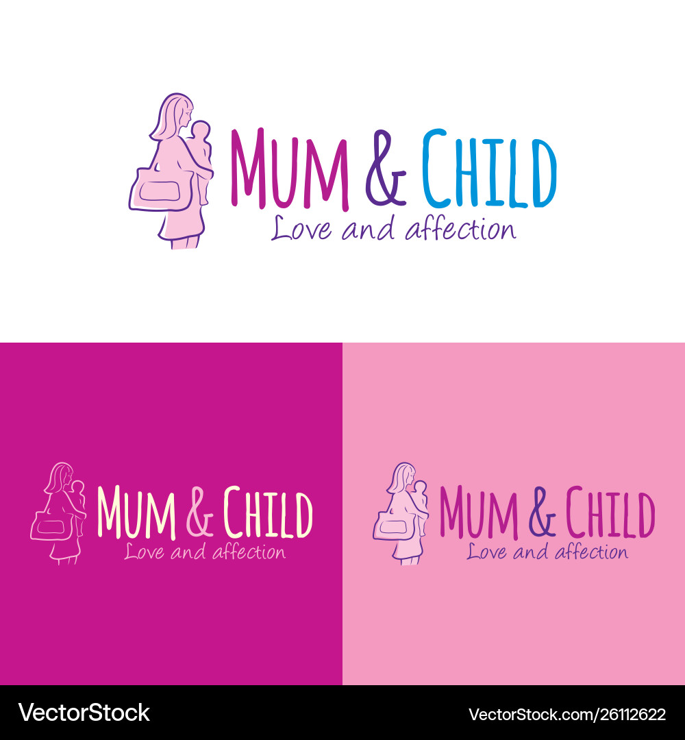 Mum and child logo and icon Royalty Free Vector Image