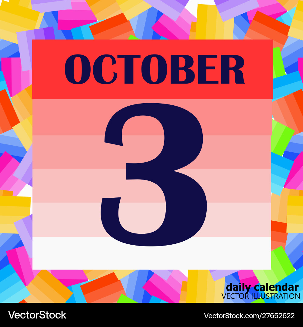 October 3 icon for planning important day Vector Image