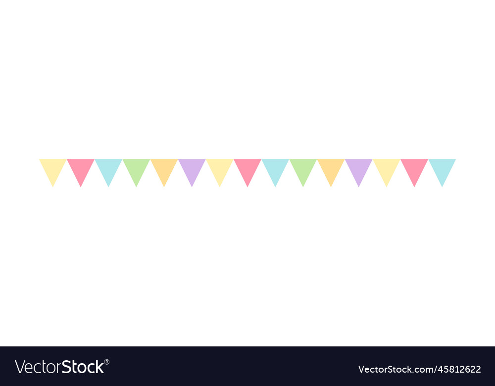 Pastel pennant flags pattern border separator Vector Image