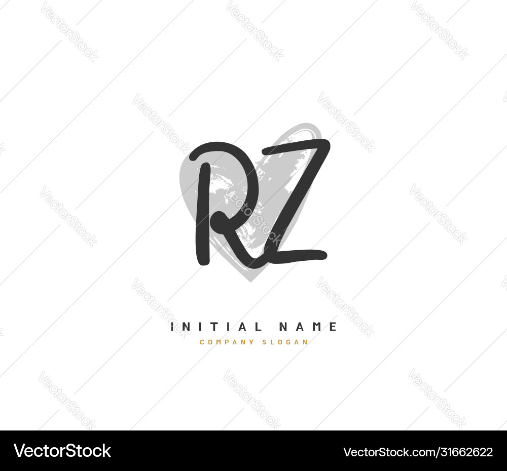 R z rz beauty initial logo handwriting Royalty Free Vector