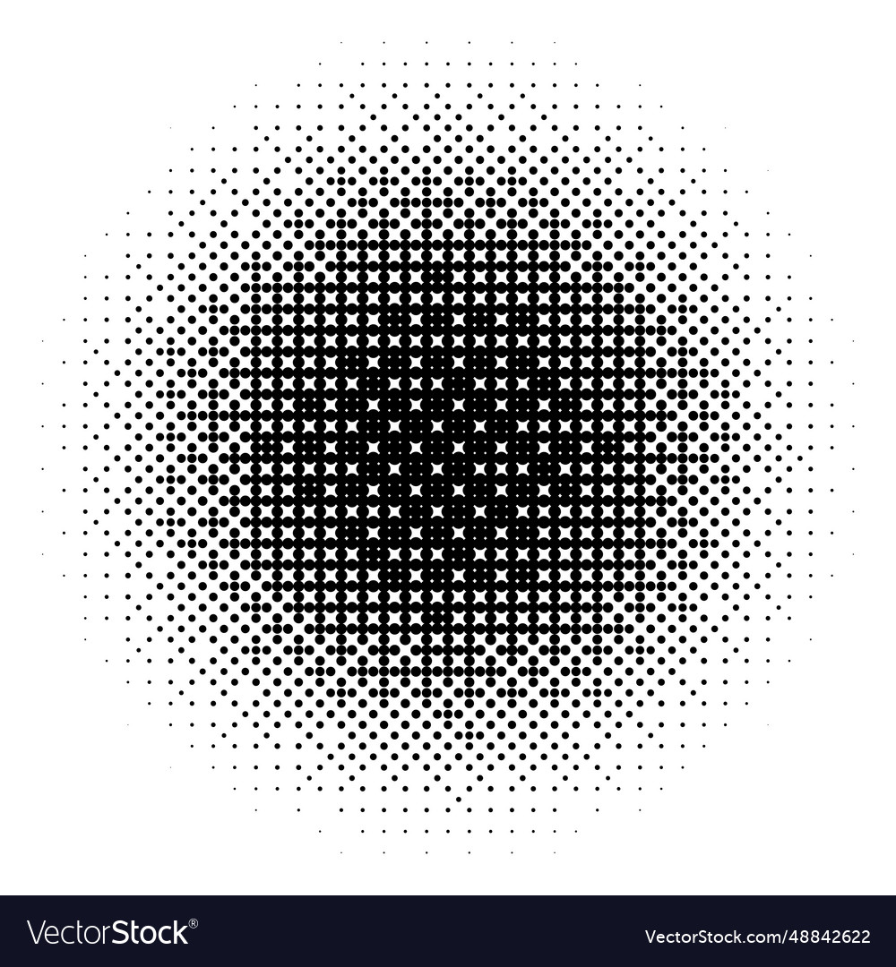 Radial halftone gradient texture dotted round Vector Image Radial halftone gradient texture dotted round Vector Image