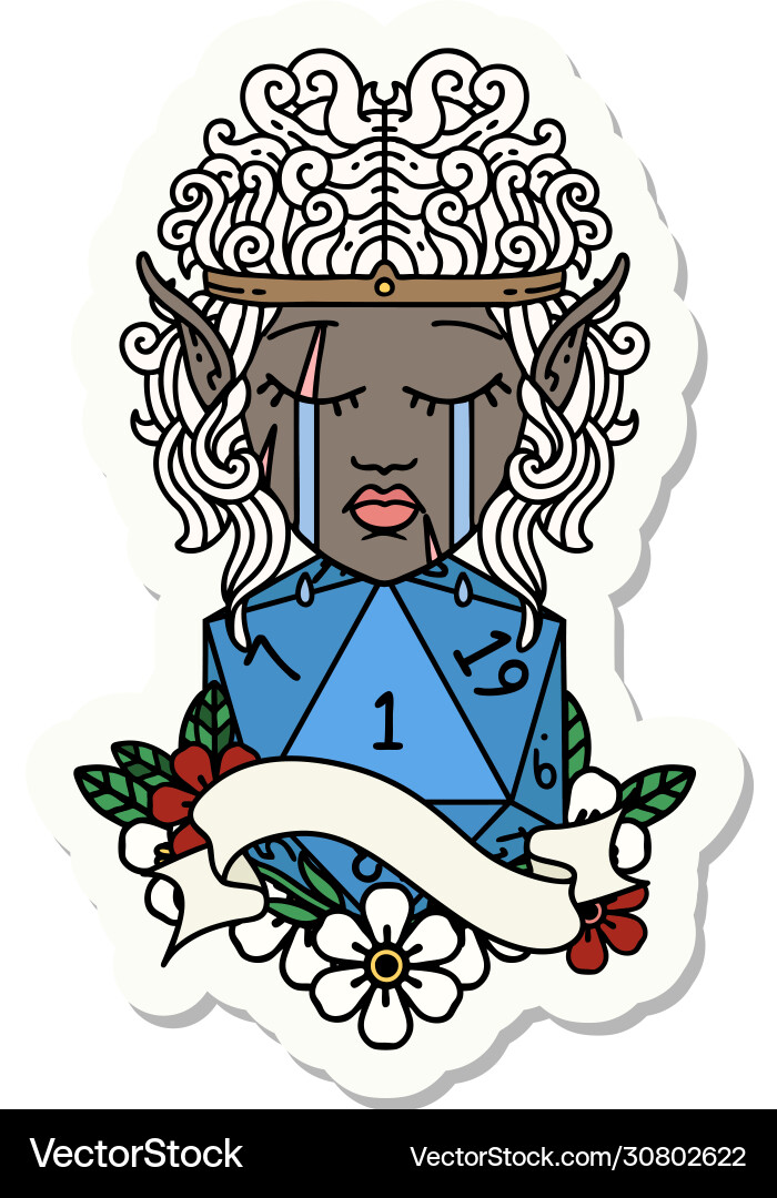 Sad elf barbarian character face with natural one Vector Image
