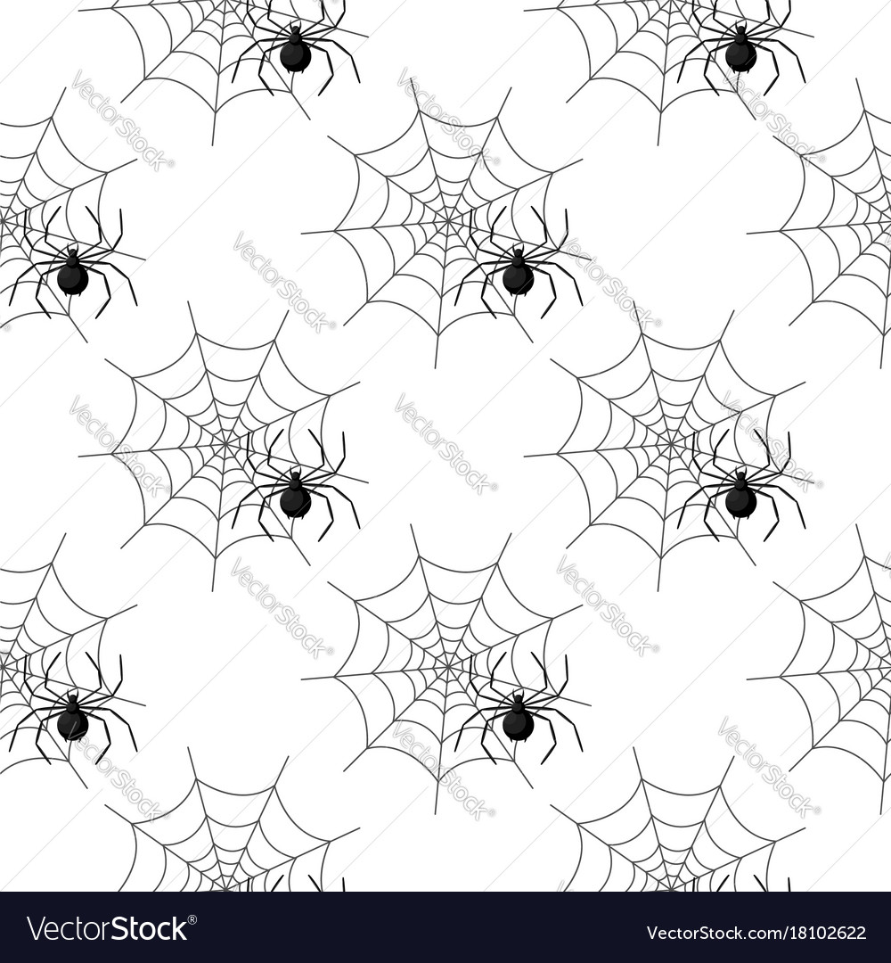 Seamless pattern with spider web on halloween Vector Image