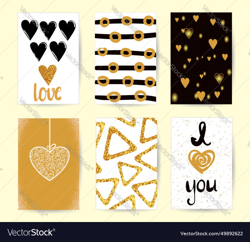 Set of love card templates Royalty Free Vector Image