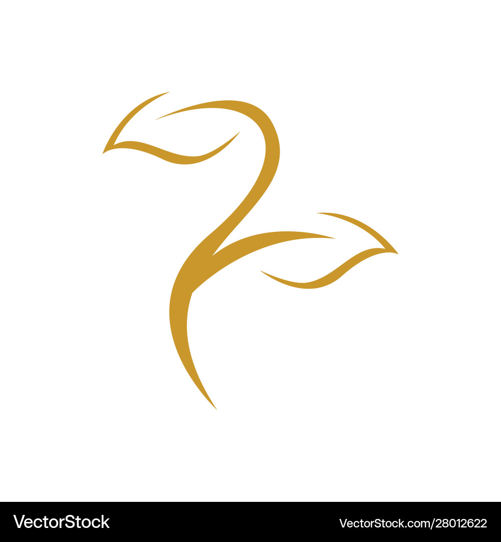 Simple beauty monochromatic golden leaf logo Vector Image
