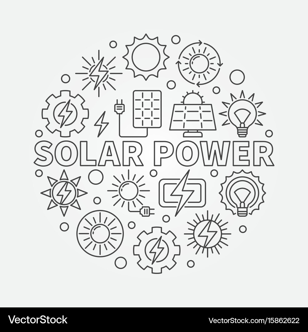 Solar power round Royalty Free Vector Image - VectorStock