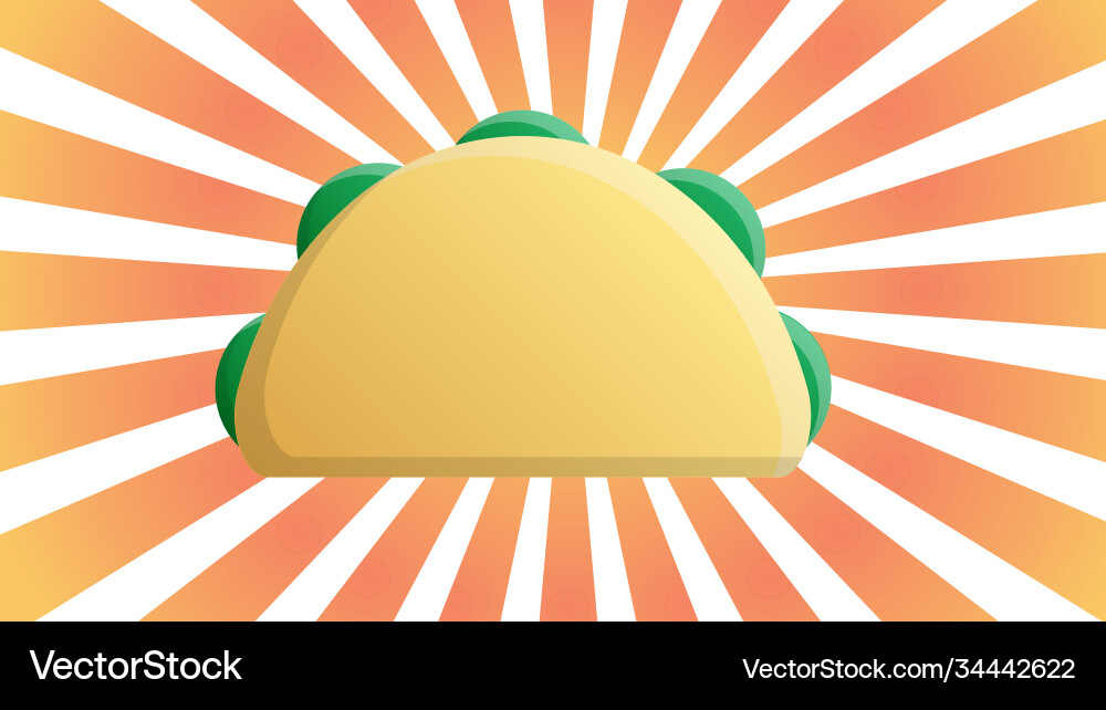 Tacos on white and orange retro background Vector Image