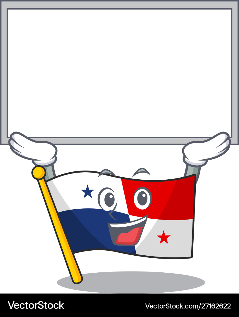 Up board panama flag hoisted on mascot pole Vector Image
