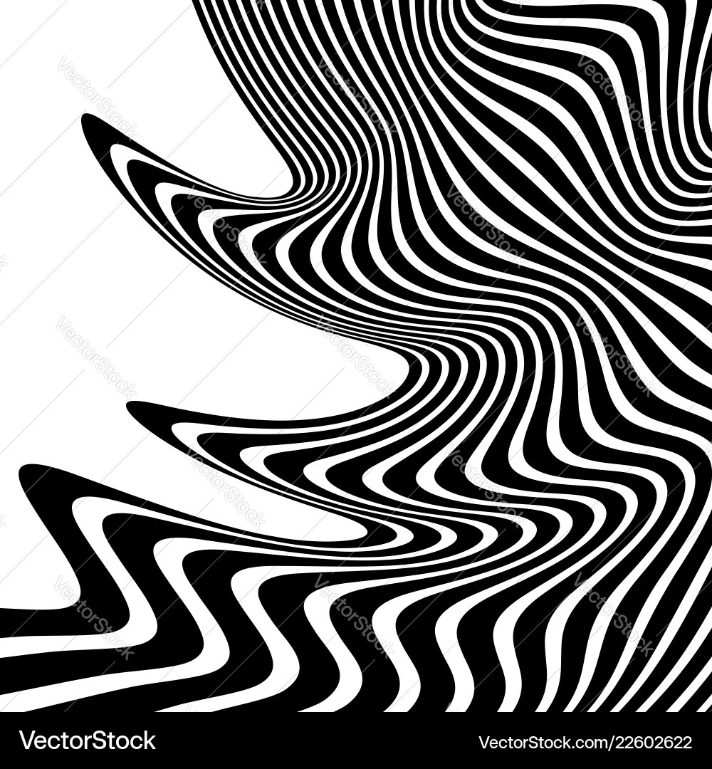 Wavy waving lines lines stripes with distortion Vector Image