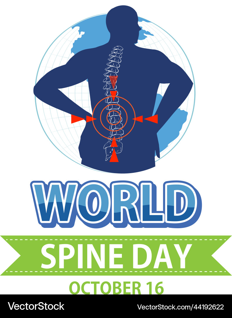 World spine day banner design Royalty Free Vector Image