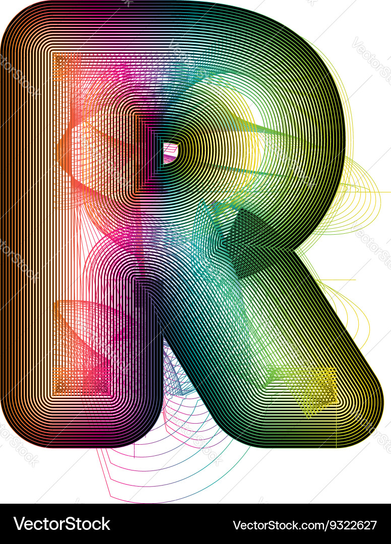 Abstract colorful letter r Royalty Free Vector Image
