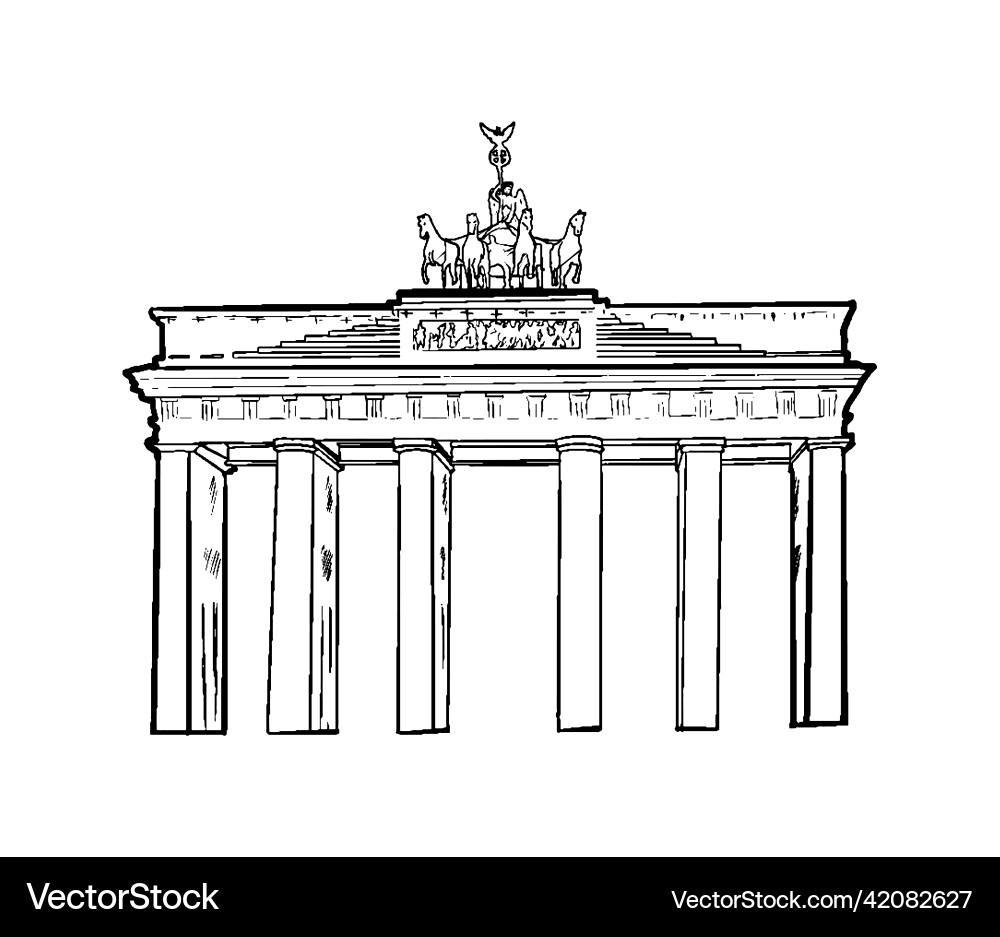 Berlin symbol sketch outline style Royalty Free Vector Image