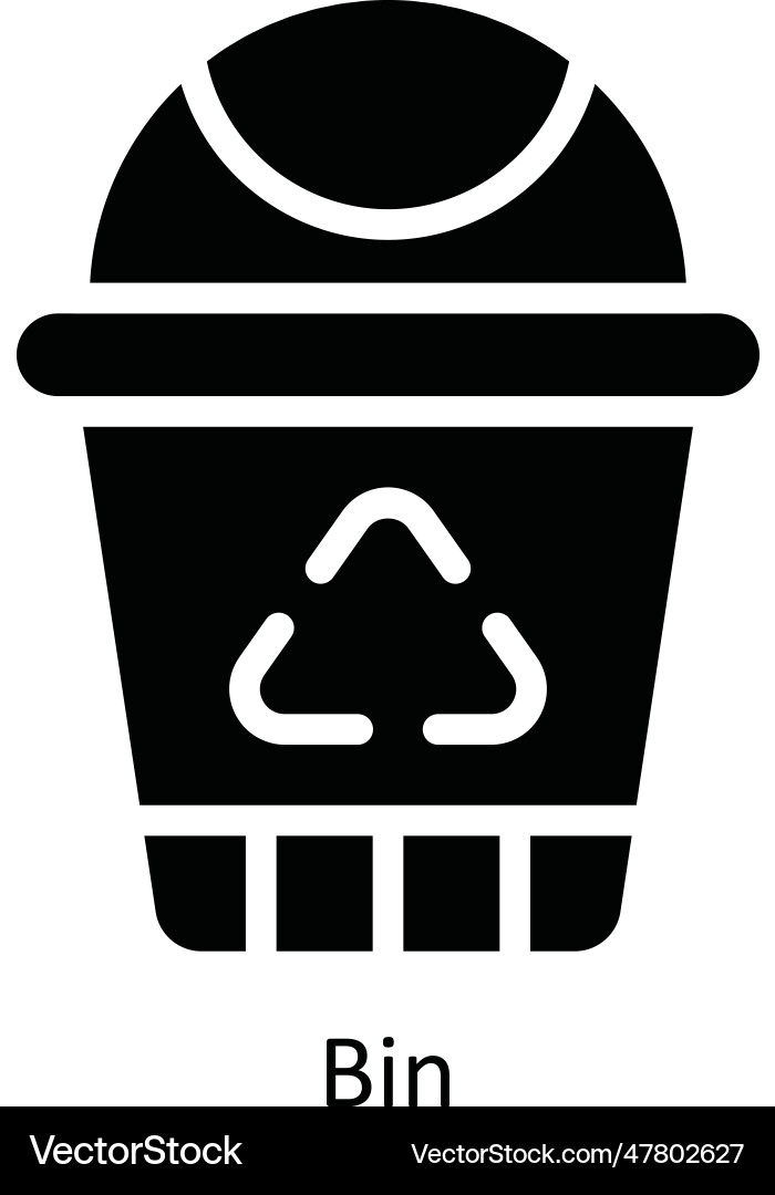 Bin solid icon design kitch Royalty Free Vector Image
