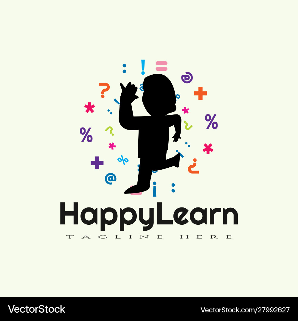 Child learn logo design kid education icon Vector Image