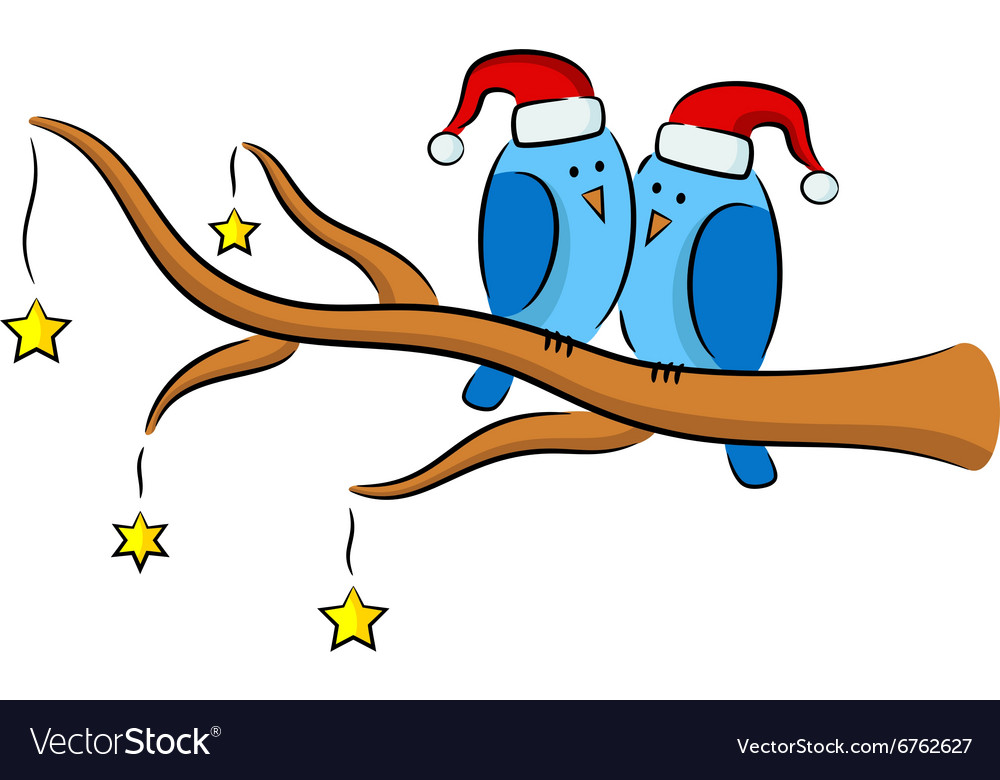 Christmas birds Royalty Free Vector Image - VectorStock