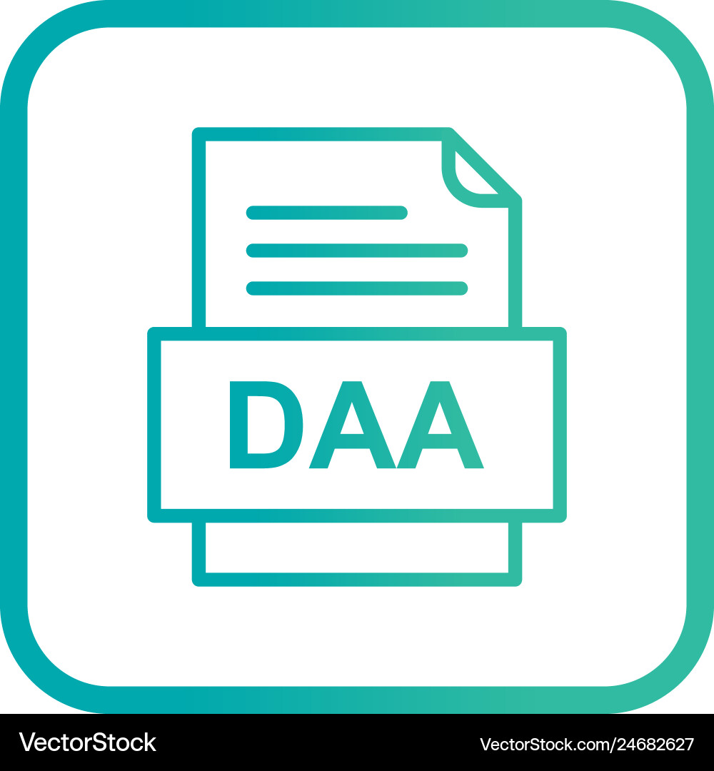 Daa file document icon Royalty Free Vector Image
