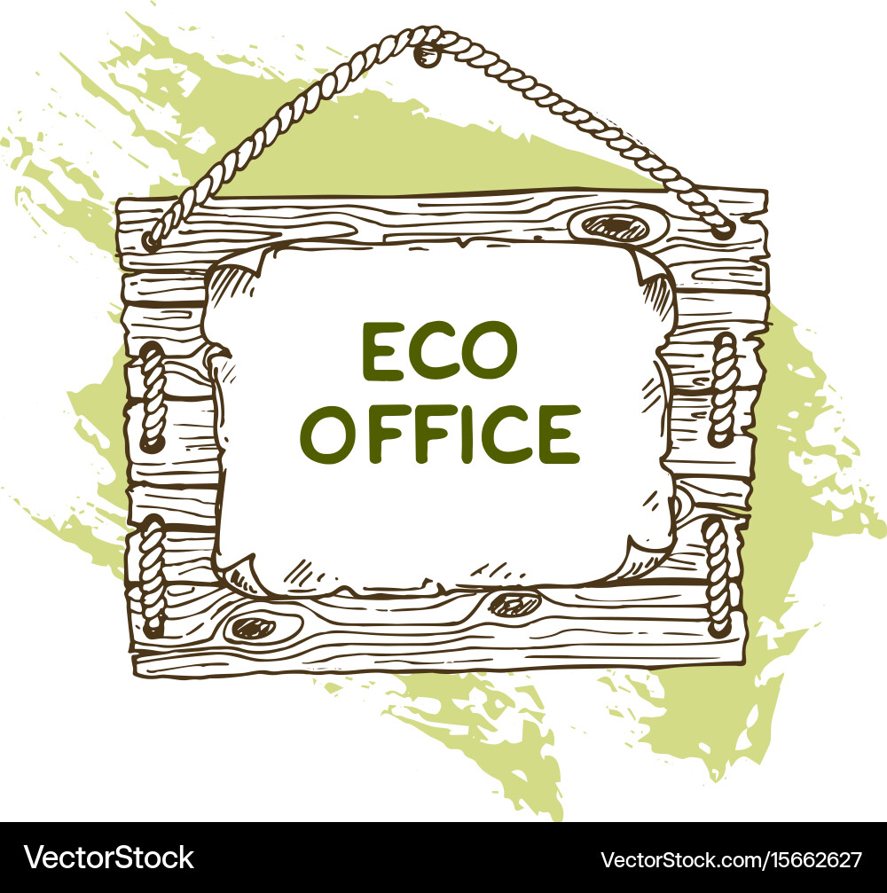 Hand drawn wooden information board Royalty Free Vector