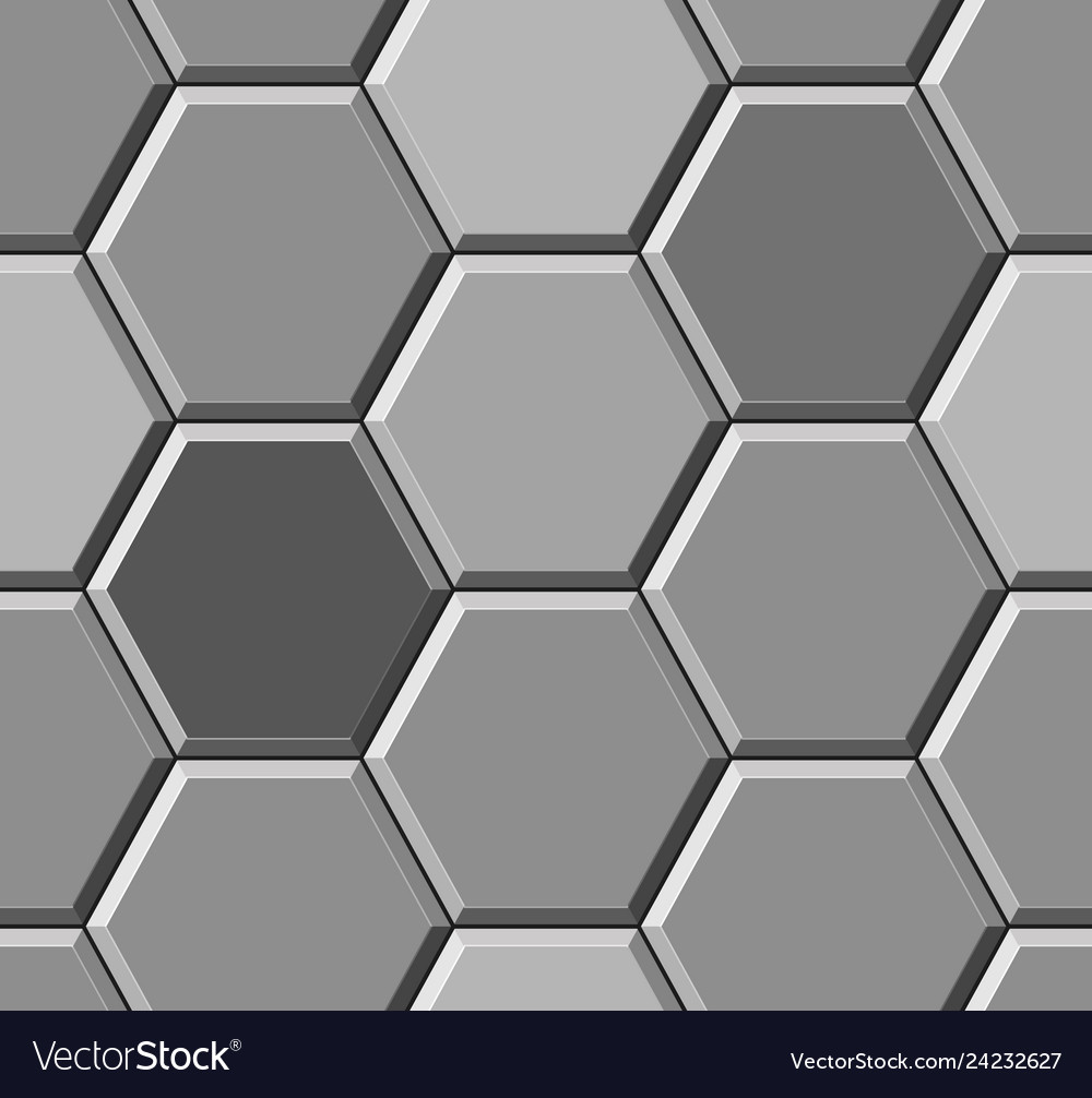 Hexagonal paving slabs seamless pattern Royalty Free Vector