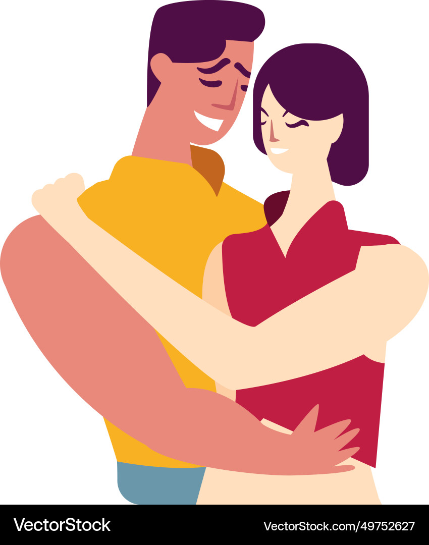 Hug day couple together Royalty Free Vector Image
