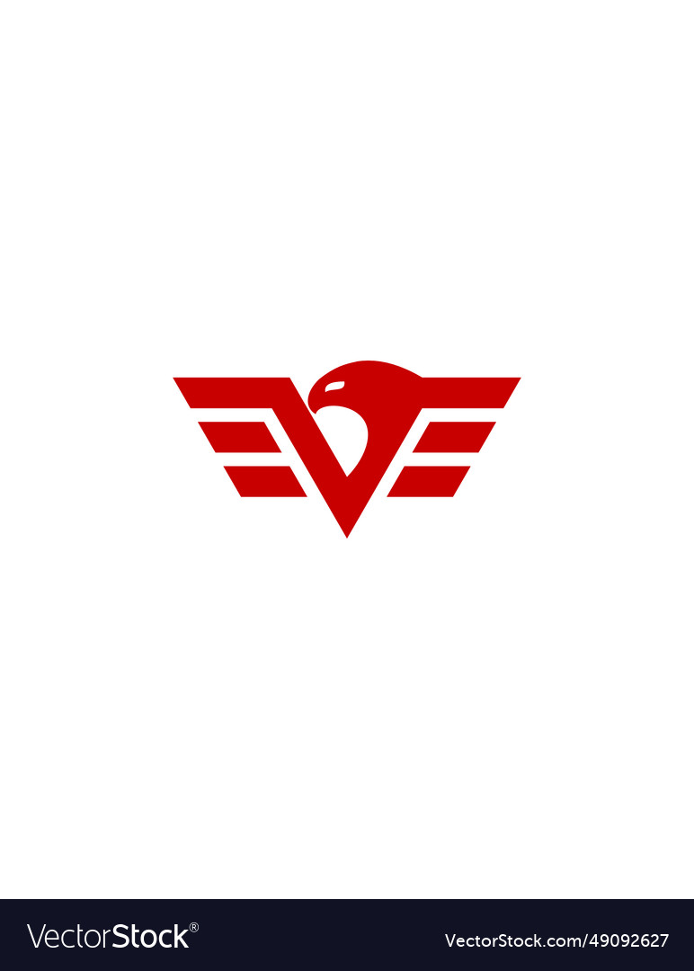 Initial v eagle logo design Royalty Free Vector Image