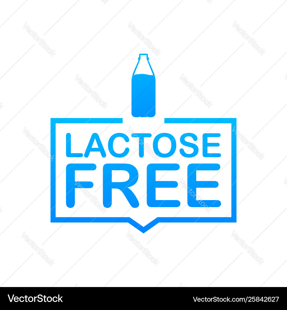 Lactose free icon contains no label Royalty Free Vector