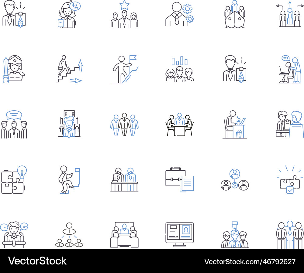 Leader and vocation line icons collection Vector Image